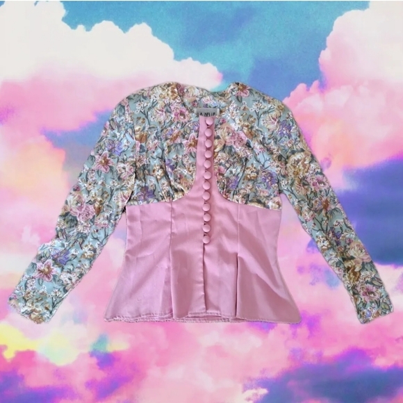 La Belle | Tops | Vintage 9s La Belle Floral Blouse | Poshmark
